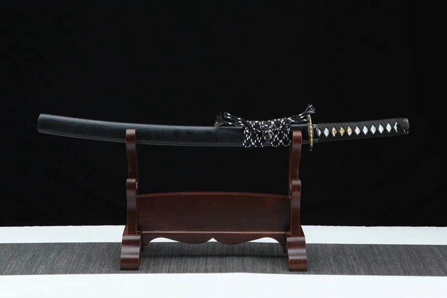 Handmade Japanese Wakizashi Black Moon Damascus Steel – BoxKatana