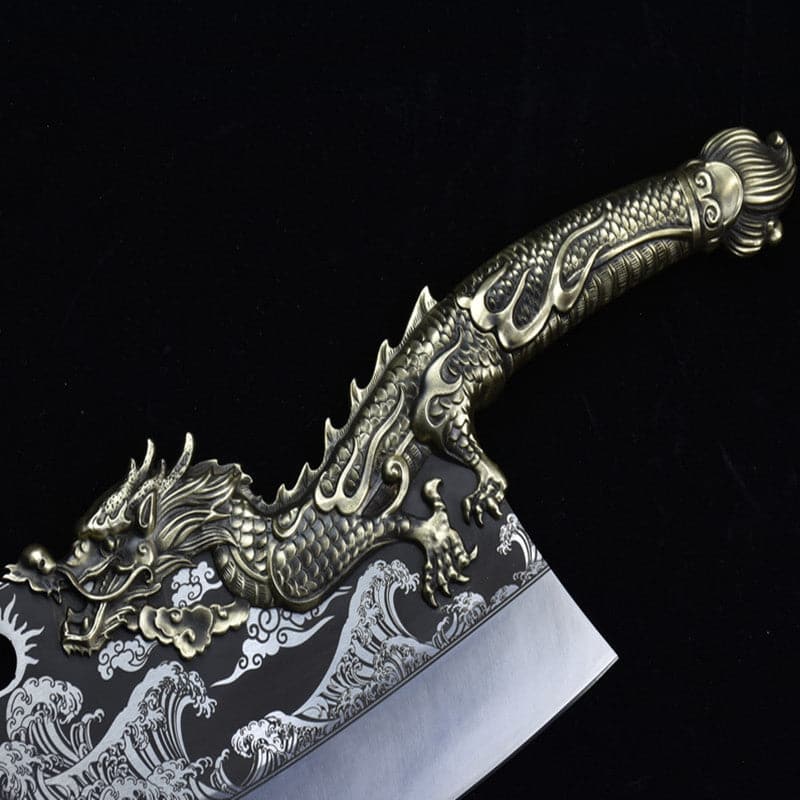 Chivalry Knife Bone Cutting Knife Green Dragon Full Brass Handle ...