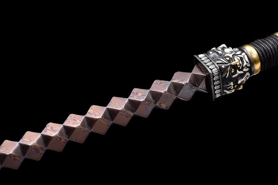 Hand Forged Gold Steel Sword breaker Damascus Steel – BoxKatana