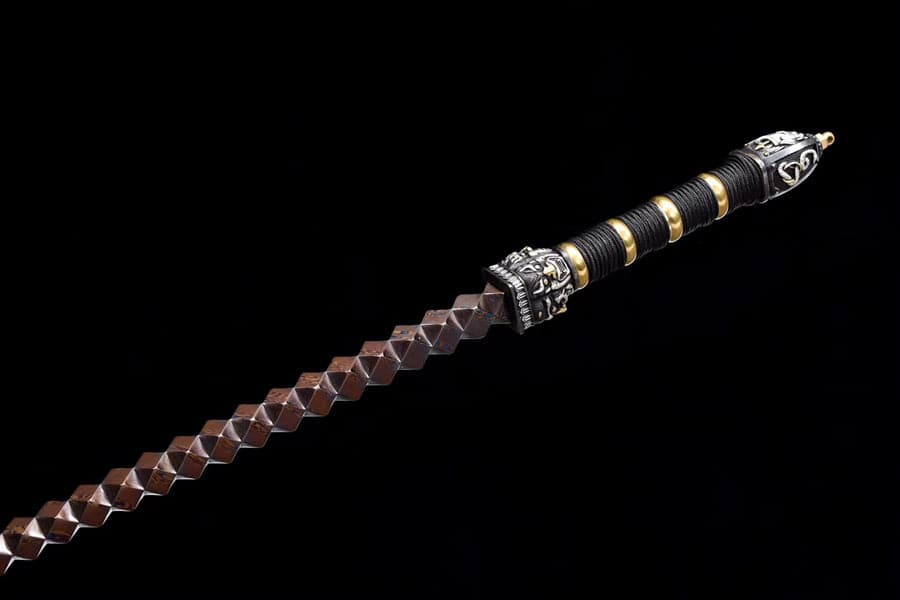 Hand Forged Gold Steel Sword breaker Damascus Steel – BoxKatana