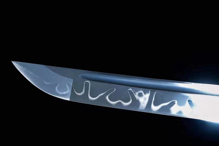Hand Forged Japanese Samurai Katana Fine Iron Mounted Burnt Edge T10 C ...