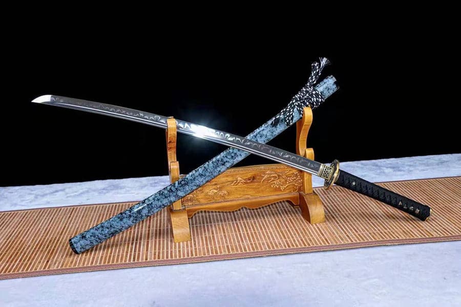 Hand Forged Japanese Samurai Katana Fine Iron Mounted Burnt Edge T10 C ...
