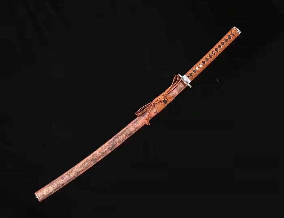 Hand Forged Japanese Samurai Katana Silver Tiger Pattern Steel Full Ta ...
