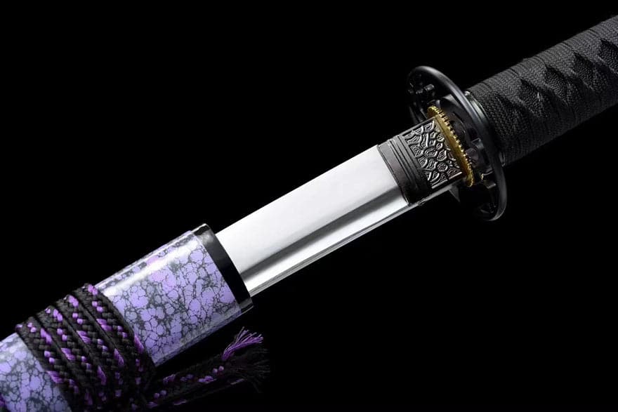 Hand Forged Japanese Samurai Katana Violet 9260 Spring Steel Full Tang ...
