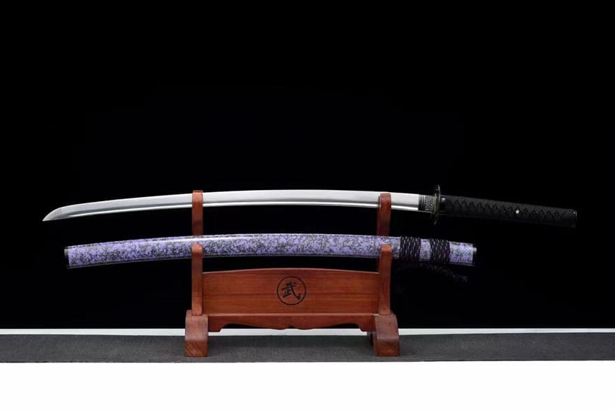 Hand Forged Japanese Samurai Katana Violet 9260 Spring Steel Full Tang ...