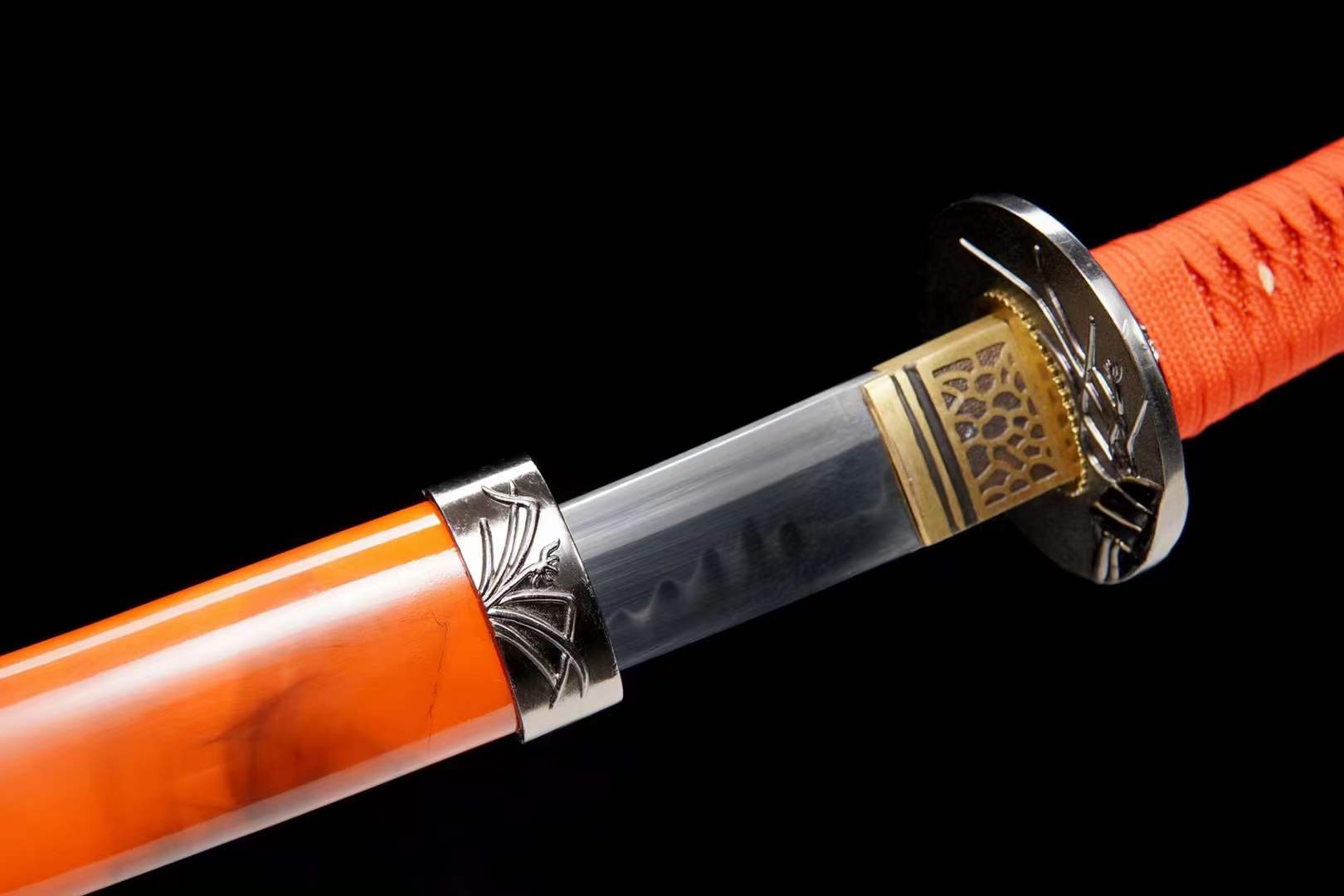 Hand Forged Japanese Tanto Red Sky Short Sword T10 Turns the soil to b ...