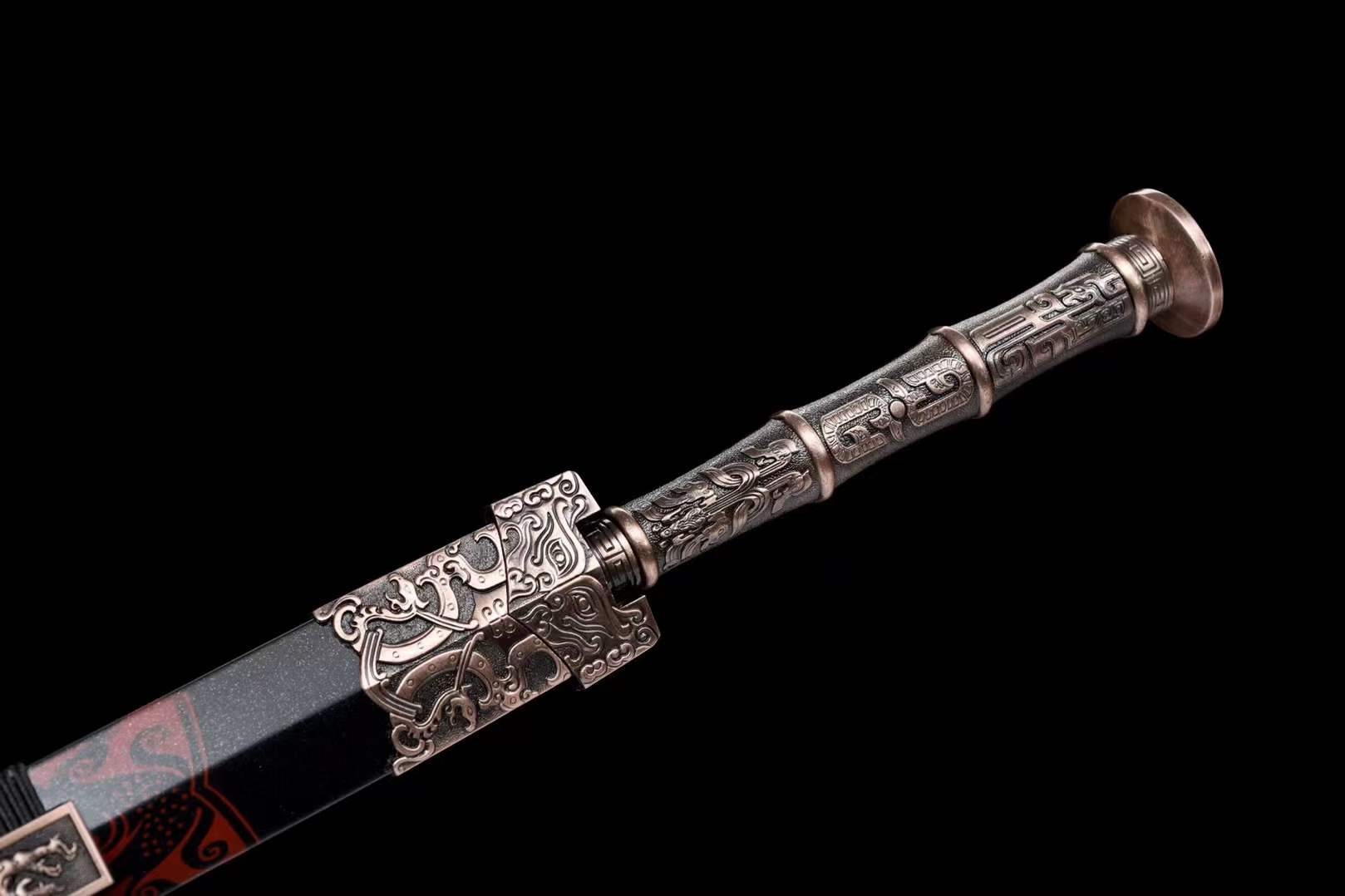 Handmade Chinese Han Dynasty 青雲 Sword Damascus Steel Blade baking blue ...