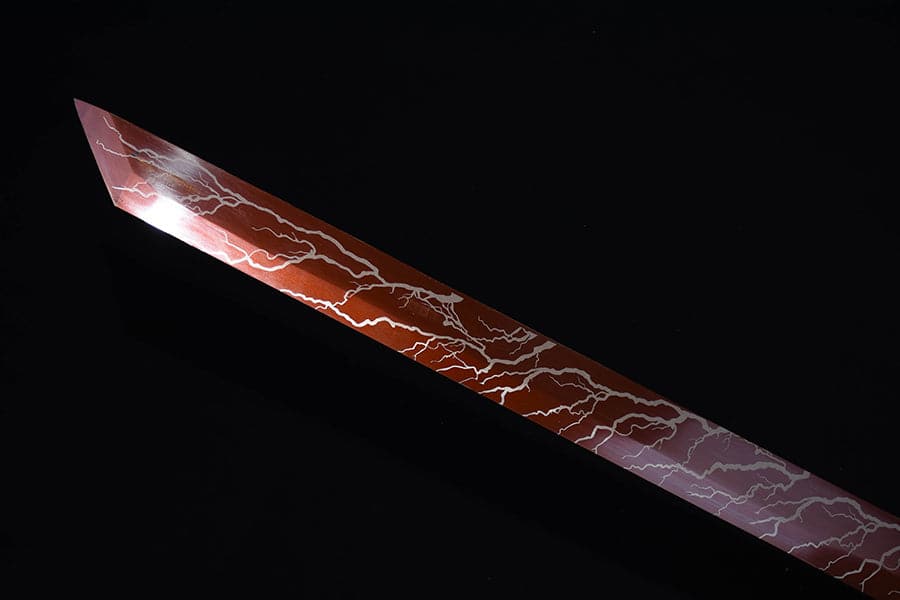 Handmade High Carbon Steel Inferno Thunderwolf Chinese Sword With Red ...