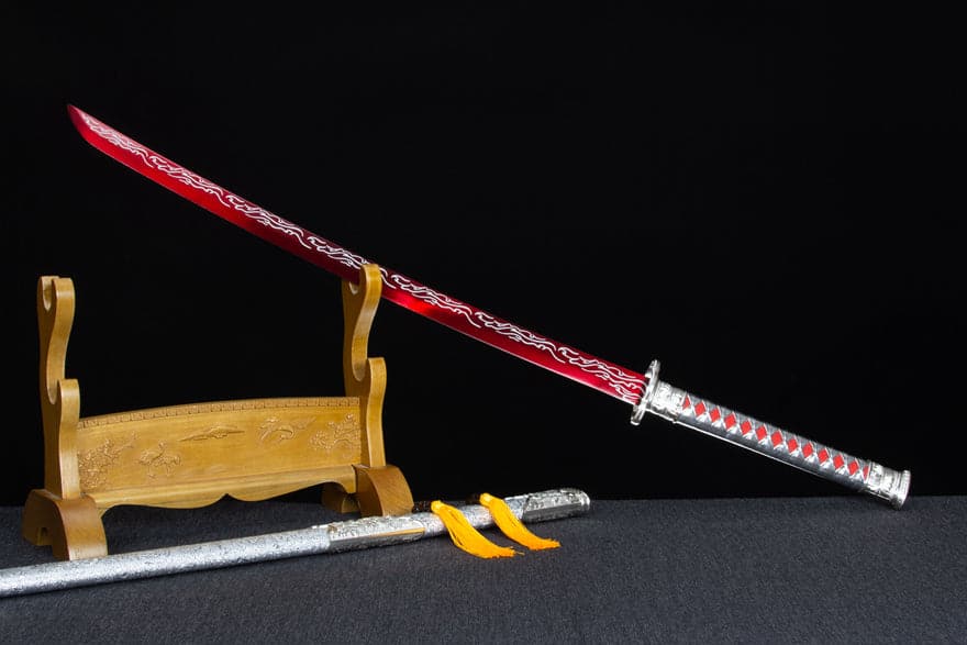 Handmade High-performance Manganese steel Chinese Sword With Red Blade ...
