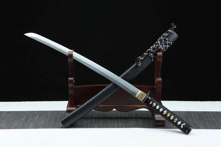 Handmade Japanese Wakizashi Black Moon Damascus Steel – BoxKatana